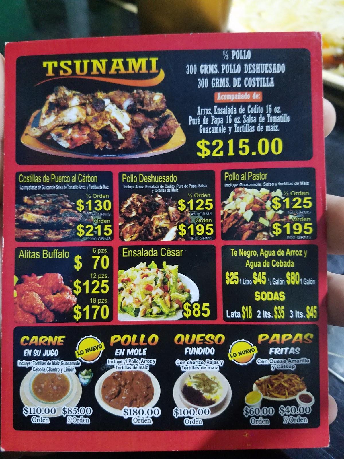 Menu at Pollos El Mezon restaurant, Mexicali
