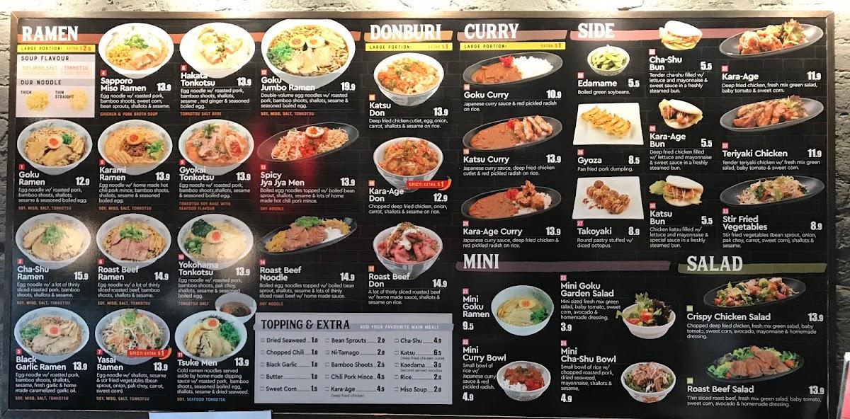 Menu at Ramen Goku restaurant, Glebe
