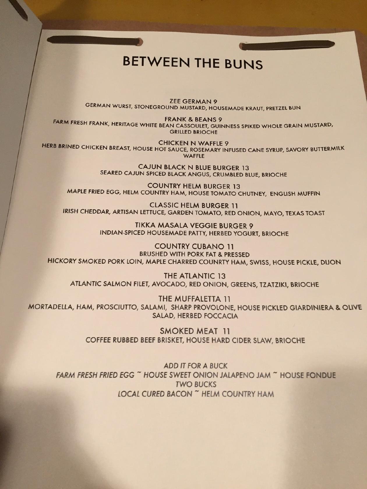 Menu at The Helm pub & bar, Greenwood Lake, 649 Jersey Ave