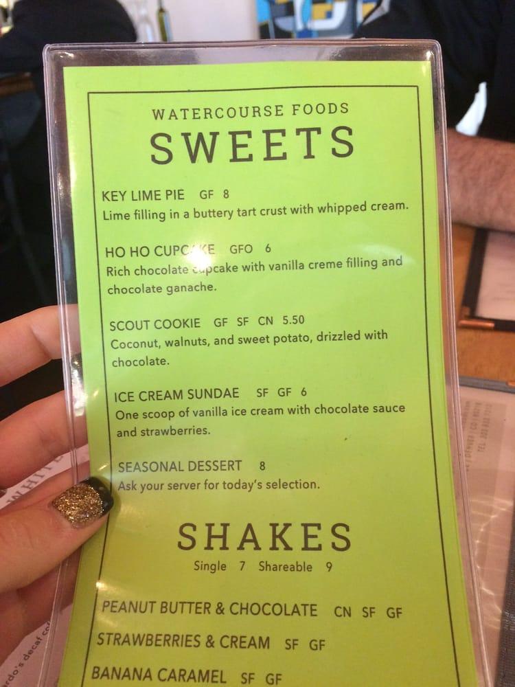 Menu at Watercourse Foods restaurant, Denver, 837 E 17th Ave