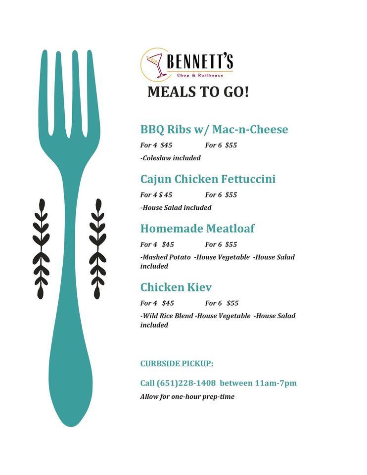 Menu at Bennett's Chop & Railhouse steakhouse, Saint Paul