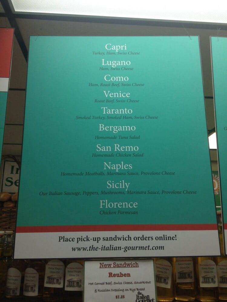 Menu at Italian Gourmet restaurant, Vienna