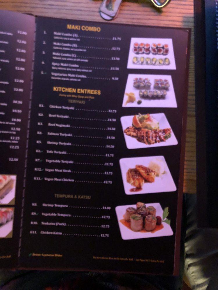 Menu at Mikaku Sushi restaurant, New York City
