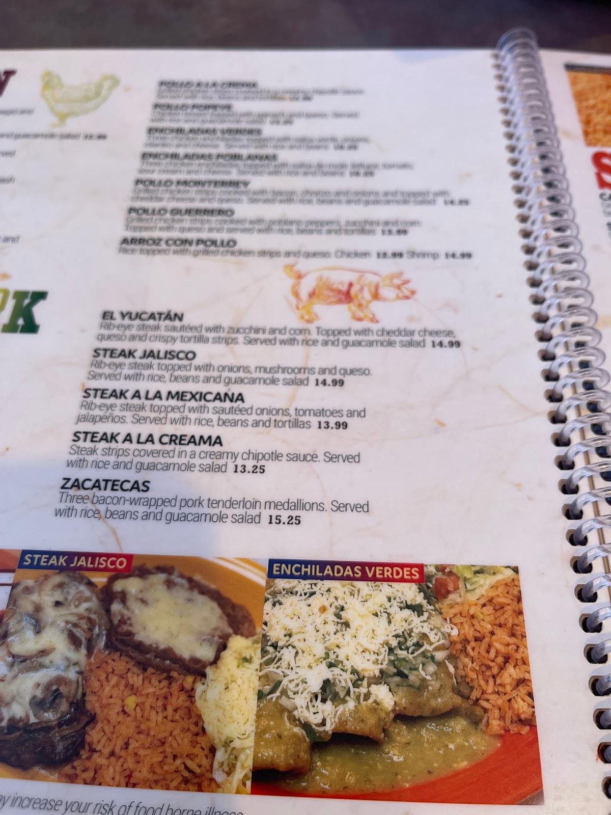 Menu at Panchito's Villa restaurant, Loris, Broad St