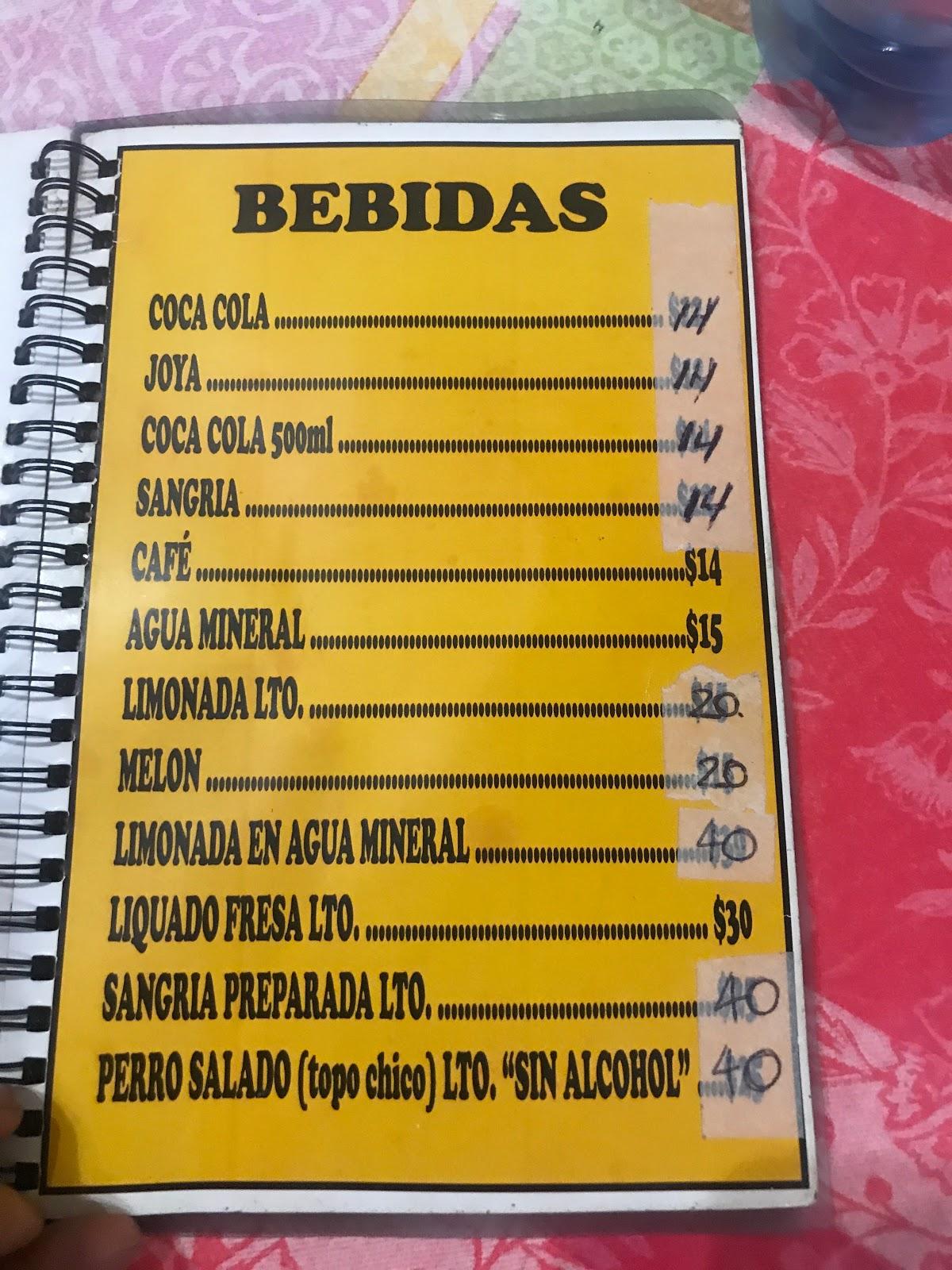 Carta del restaurante Posada del Don Lolo, Monterrey