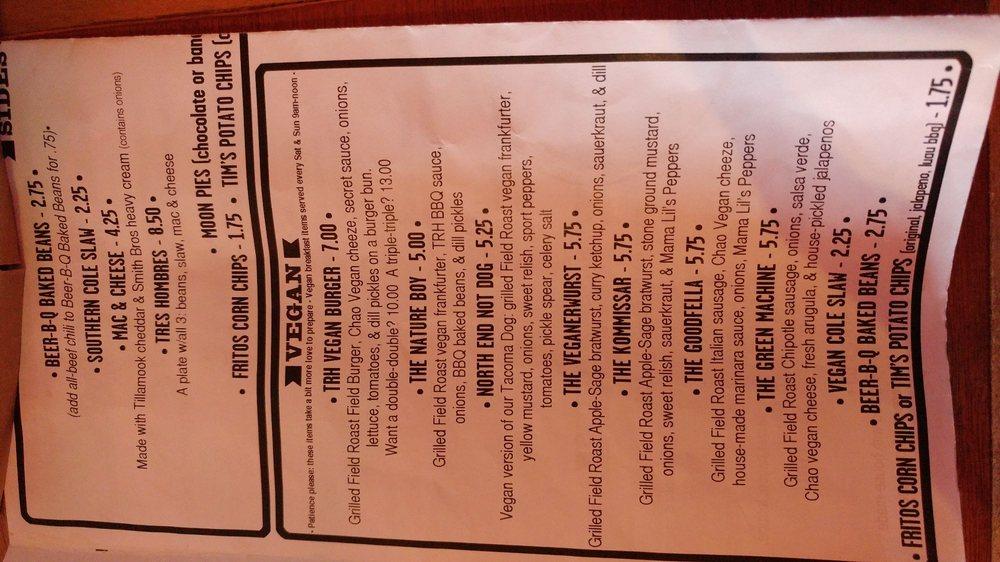 Menu at The Red Hot pub & bar, Tacoma, 6th Ave