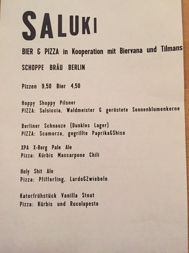 Speisekarte von Saluki pizza, München