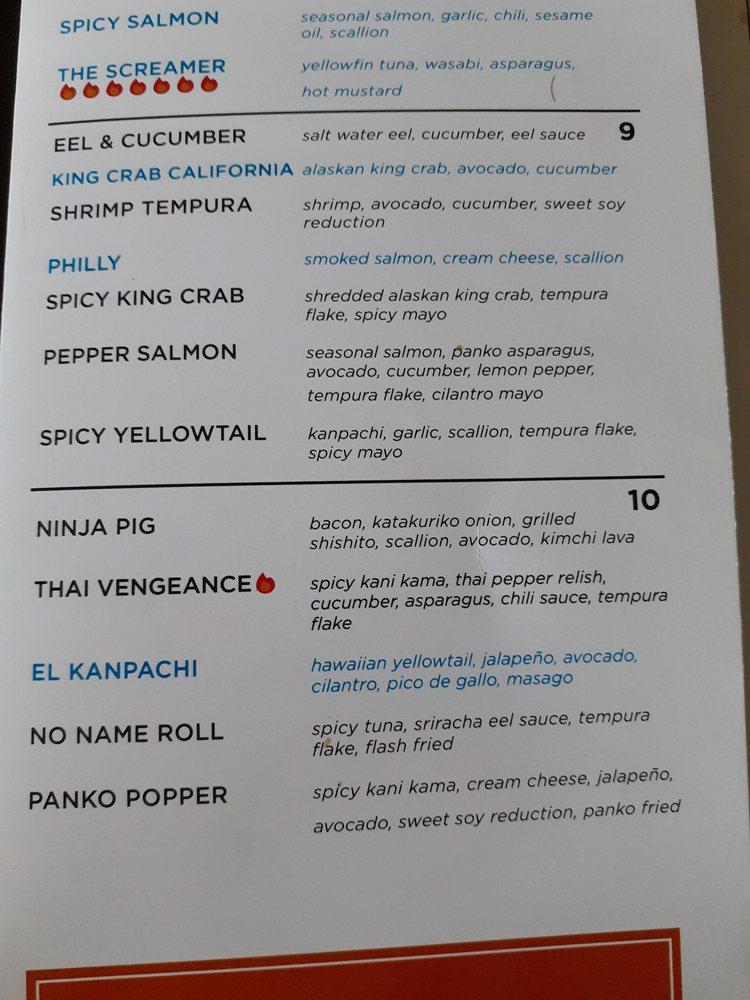 Menu at Screaming Tuna Mequon restaurant, Mequon