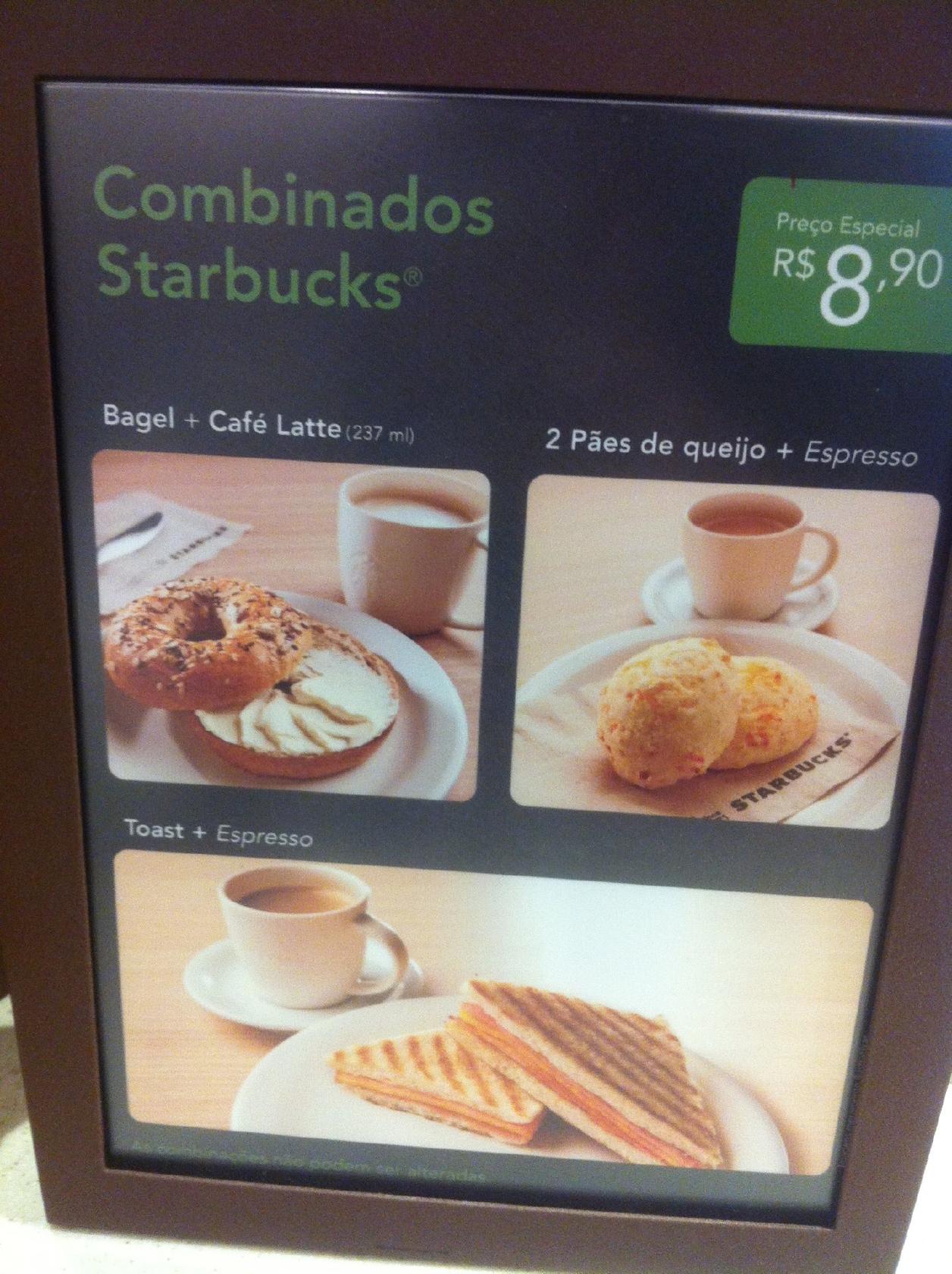 Menu em Starbucks café, Jundiaí, Av. 9 de Julho