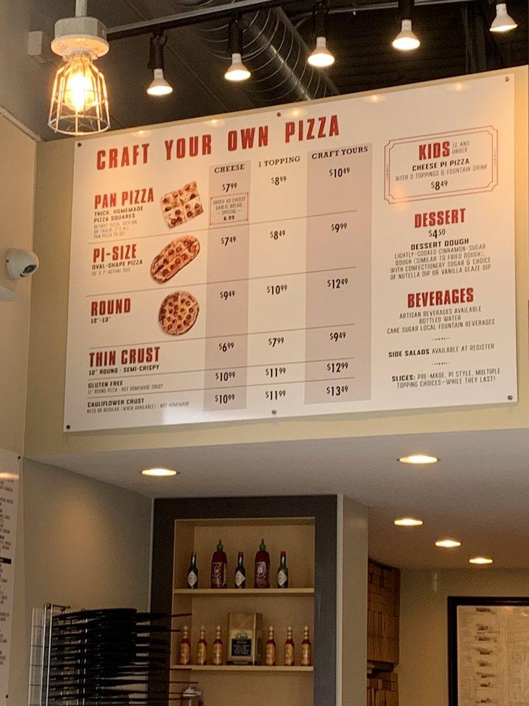 Menu at Pi Craft Pizza pizzeria, Fishers