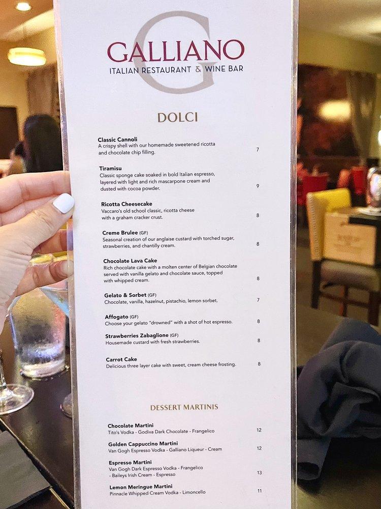 Menu at Galliano - Maple Lawn pub & bar, Fulton