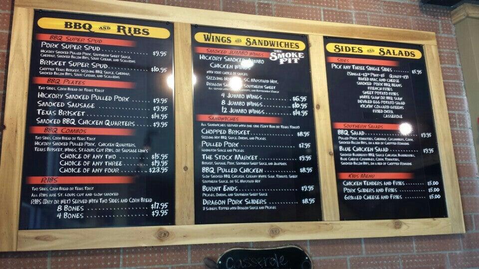 Menu at THE SMOKE PIT BBQ, Concord