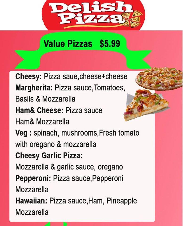 Menu at Delish Pizza Kawerau pizzeria, Kawerau