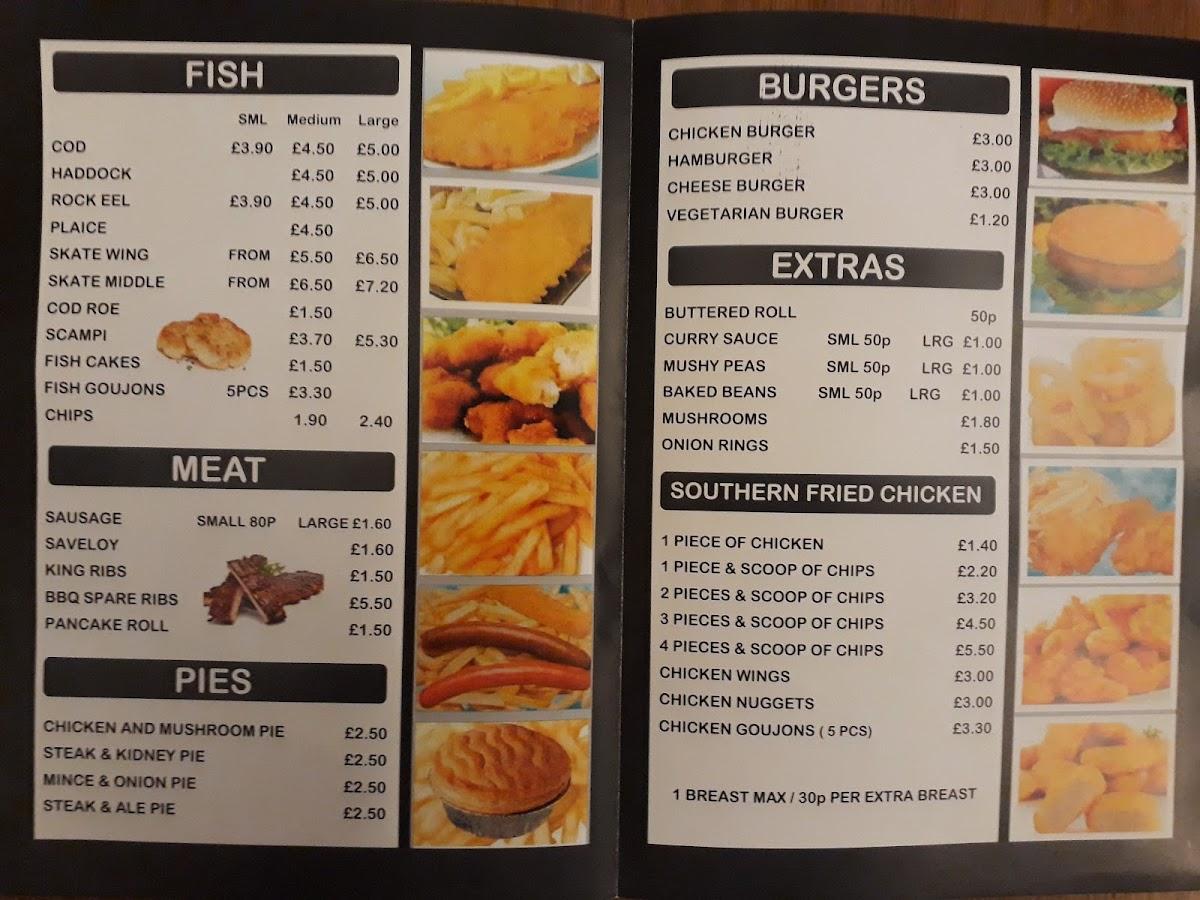 Menu at Jackos fast food, Rochford