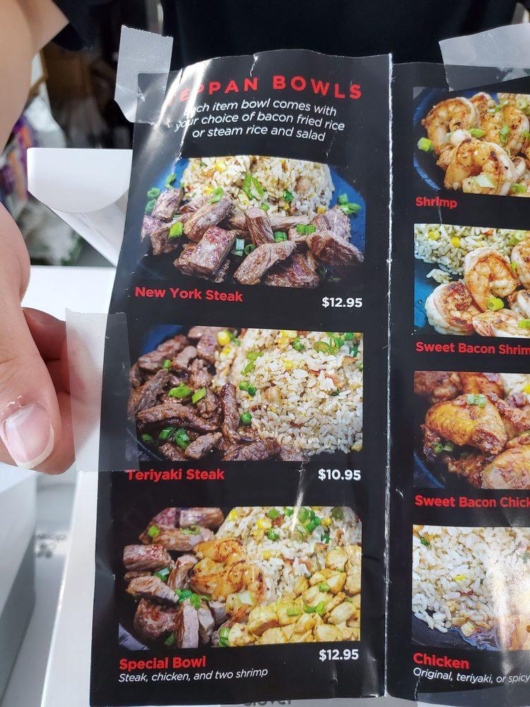 Menu at Teppan Bowl restaurant, Clovis