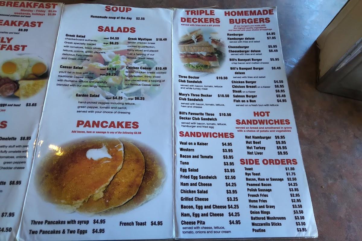 Menu at The Checkerboard Restaurant, Kitchener