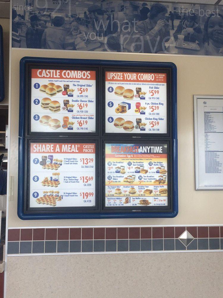Menu at White Castle fast food, Kenosha