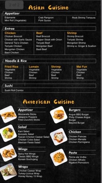 Menu at TOA Asian Fusion (Farmingdale) restaurant, Farmingdale