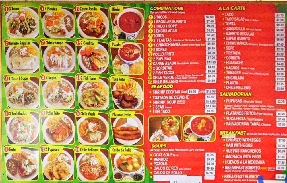 Menu at El Paisano restaurant, Reno, Silverada Blvd