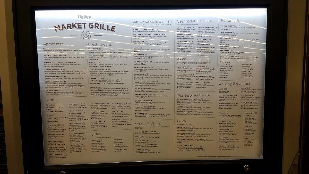 Menu at Hy-Vee Market Grille Express pub & bar, Springfield