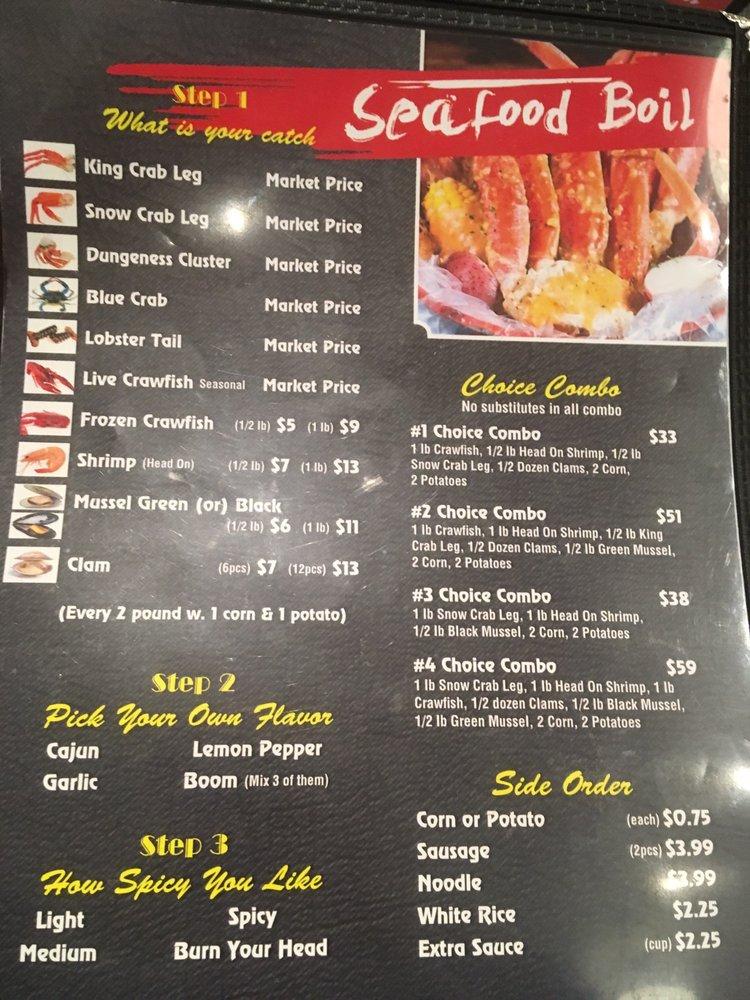Menu at Seafood Boil restaurant, North Brunswick Township