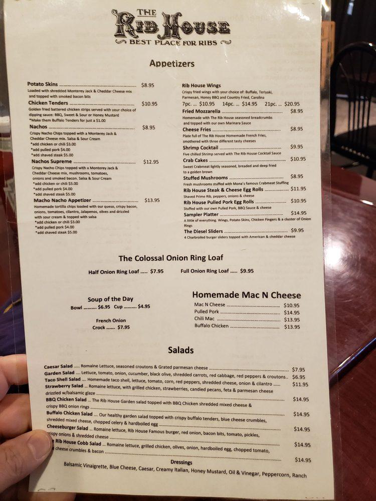 Menu at The Rib House BBQ, East Haven