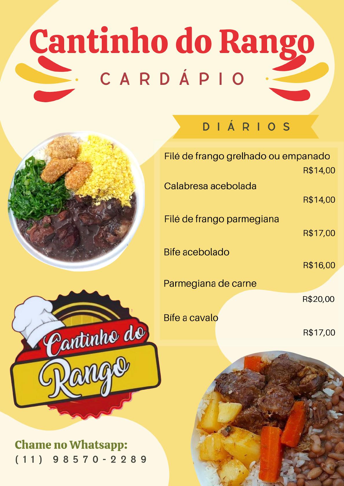 Menu em Cantinho do Rangoo restaurante, São Paulo