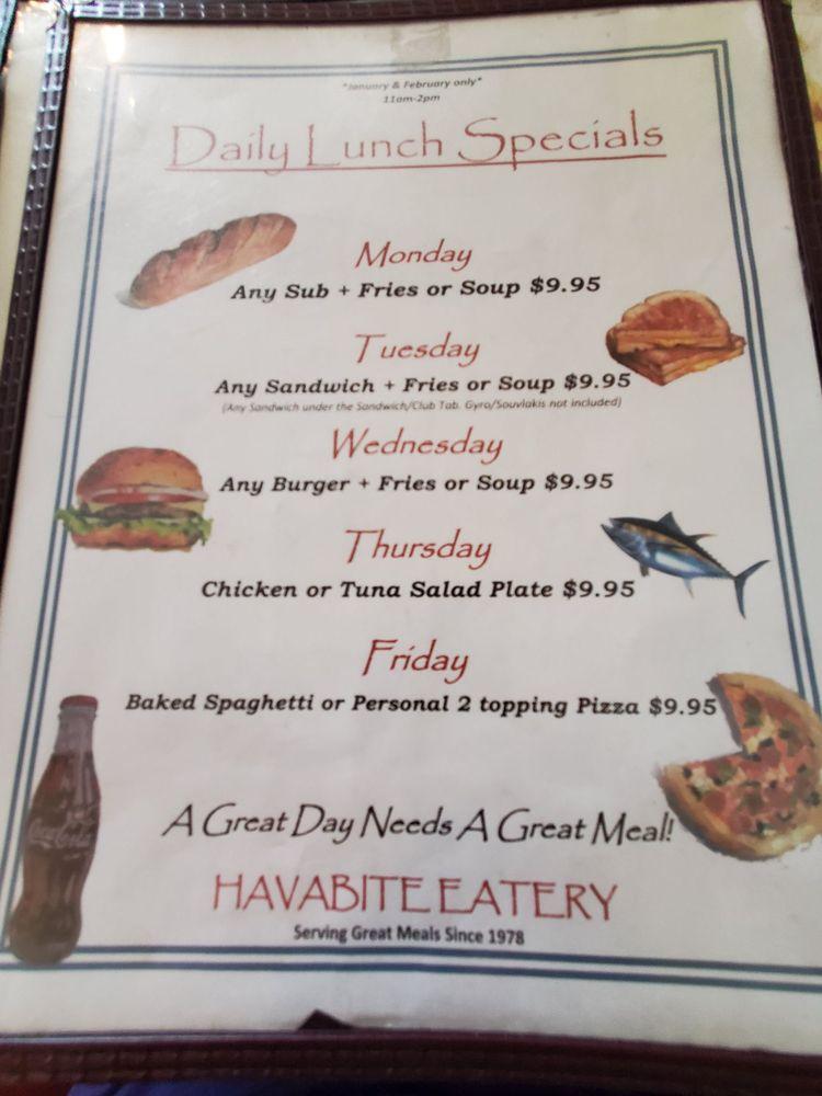 Menu at HAVABITE EATERY pizzeria, Fairfax