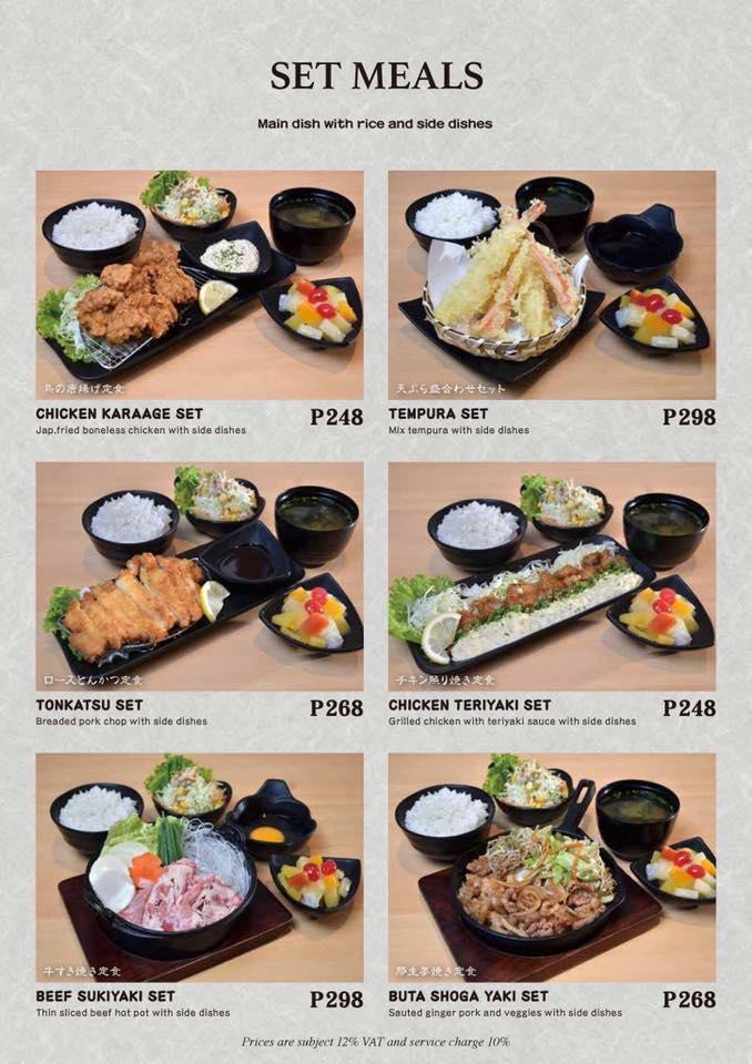 Menu at Kenshin Japanese Restaurant Beacon Branch, Makati