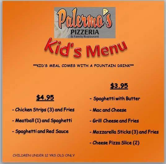 Menu at Palermo's Pizzeria & Family Restaurant, Parsippany-Troy Hills