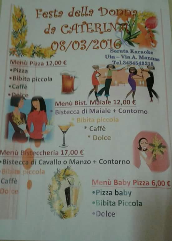 Menu at Ristorante Pizzeria Da Caterina, Uta