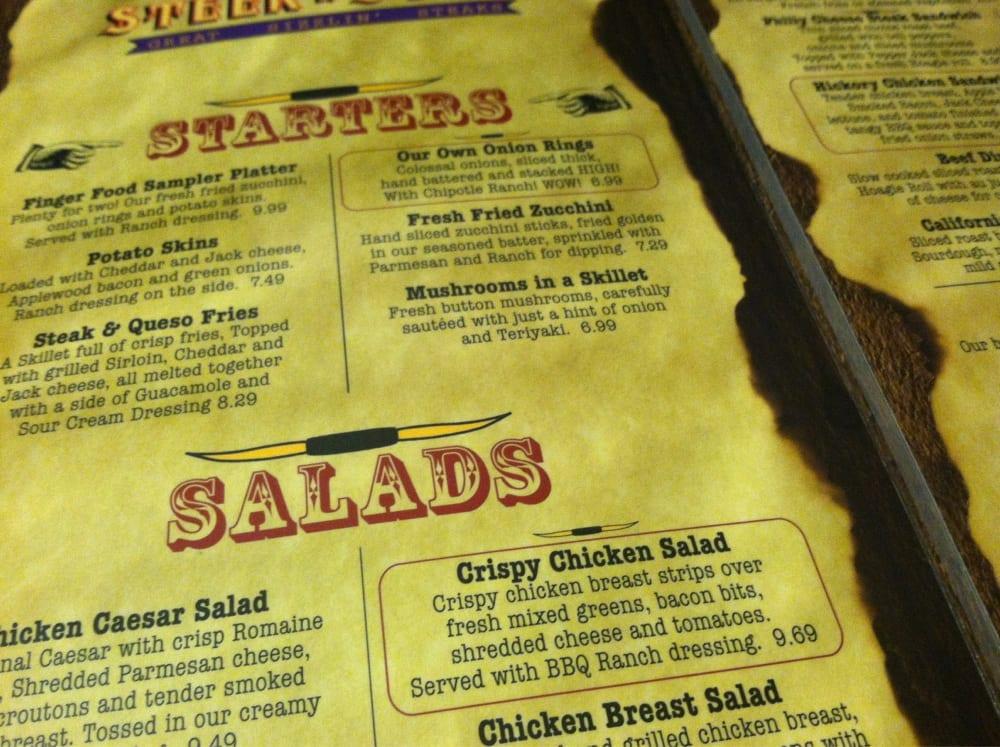 Menu at Steer N' Stein of Cucamonga steakhouse, Rancho Cucamonga