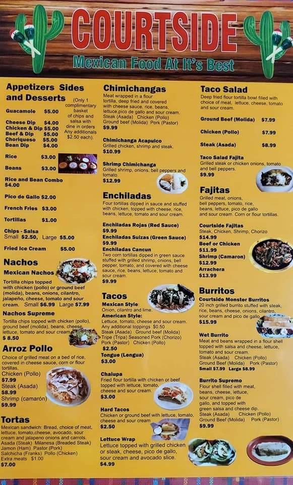 Menu at Courtside Restaurant Lounge, LaGrange