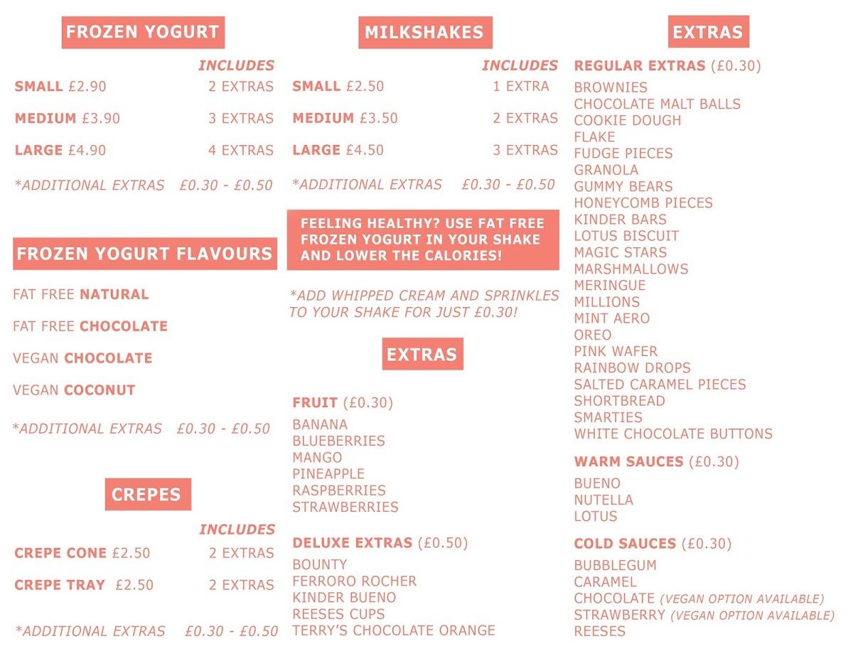 Menu at Goodie restaurant, Wallasey