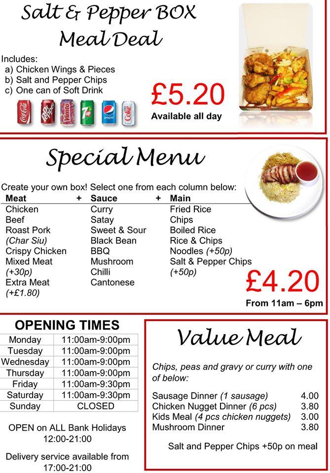 Menu at Panda Panda restaurant, Warrington