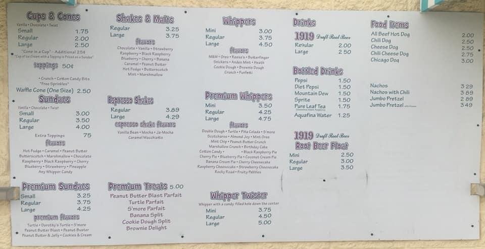 Menu at Sprinkles restaurant, Princeville