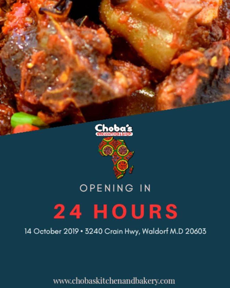 Menu at CHOBAS African Kitchen restaurant, Waldorf