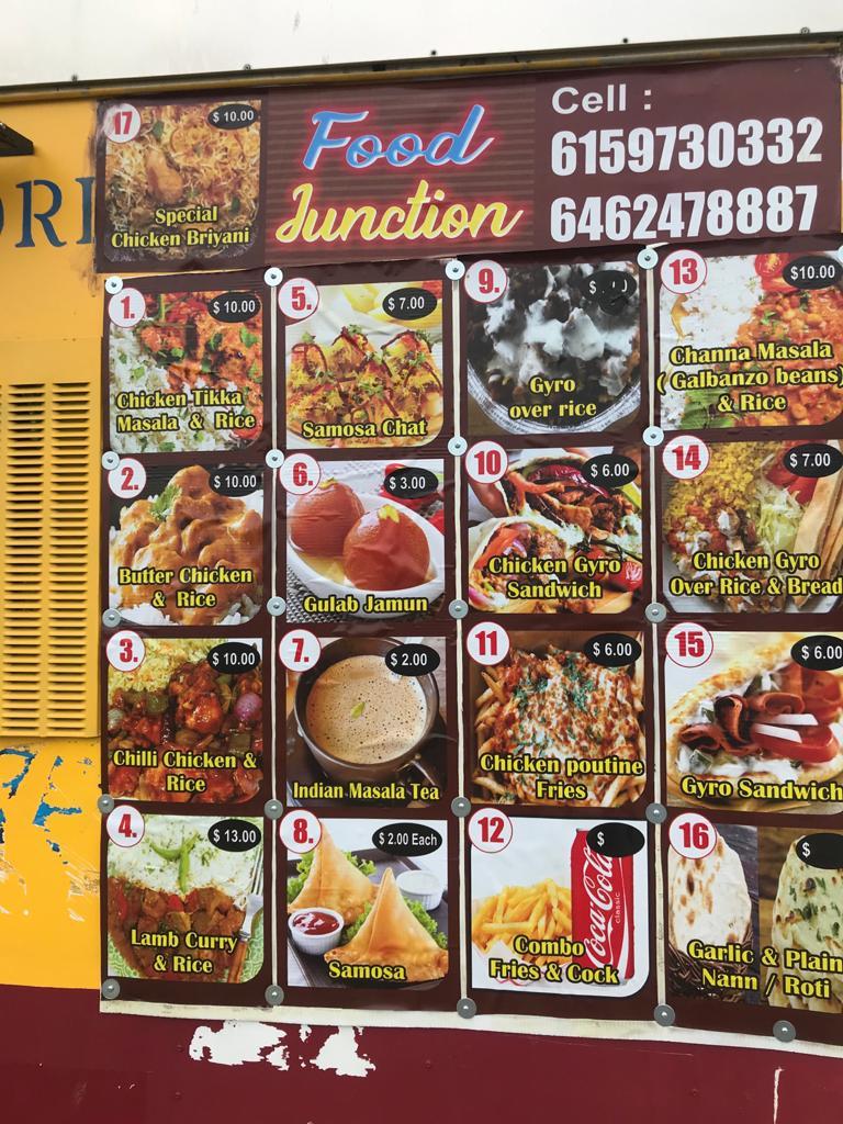 Menu at Food Junction Trailer restaurant, Franklin