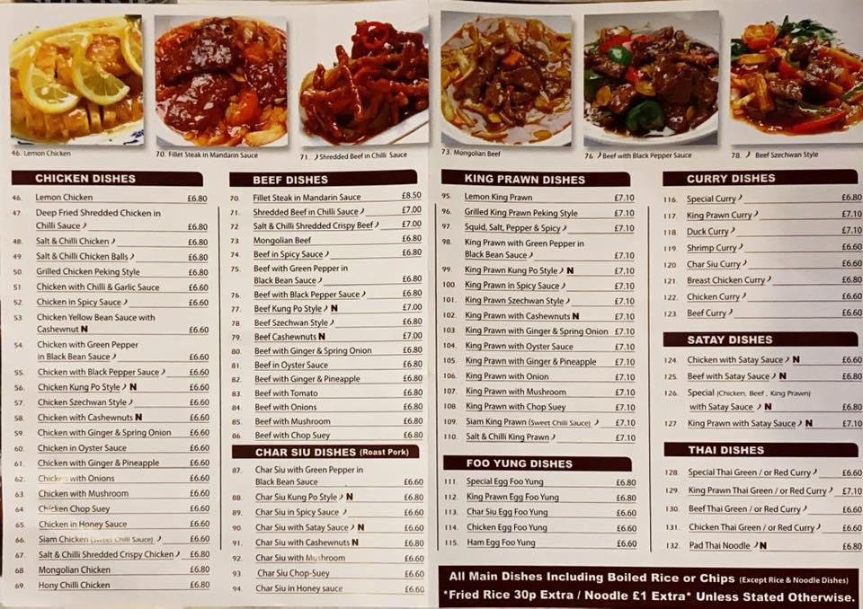 Carta del restaurante Ho's Kitchen Whitburn, Reino Unido