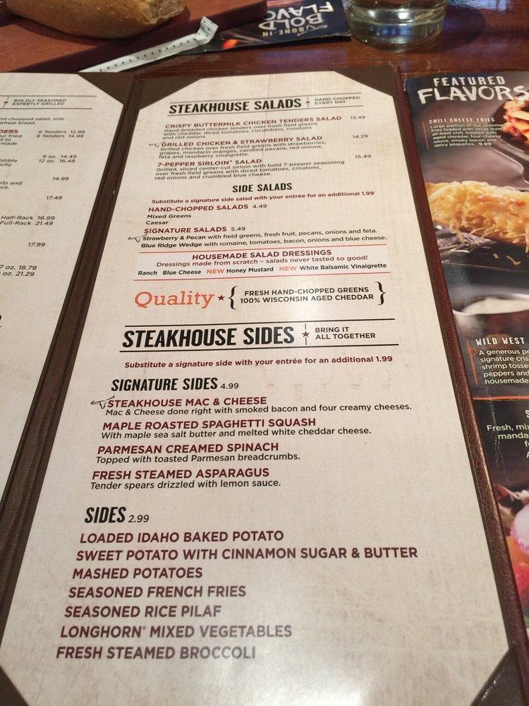 Menu at LongHorn Steakhouse, Columbus, N Hamilton Rd