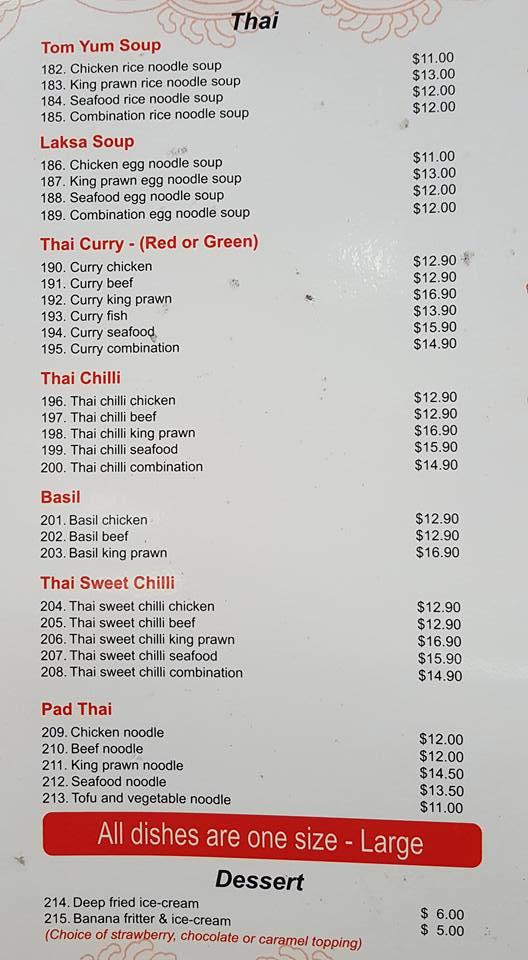 Menu at North Haven Asian Takeaway restaurant, North Haven