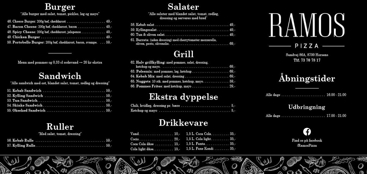 Menu at Ramos Pizza Horsens restaurant, Horsens
