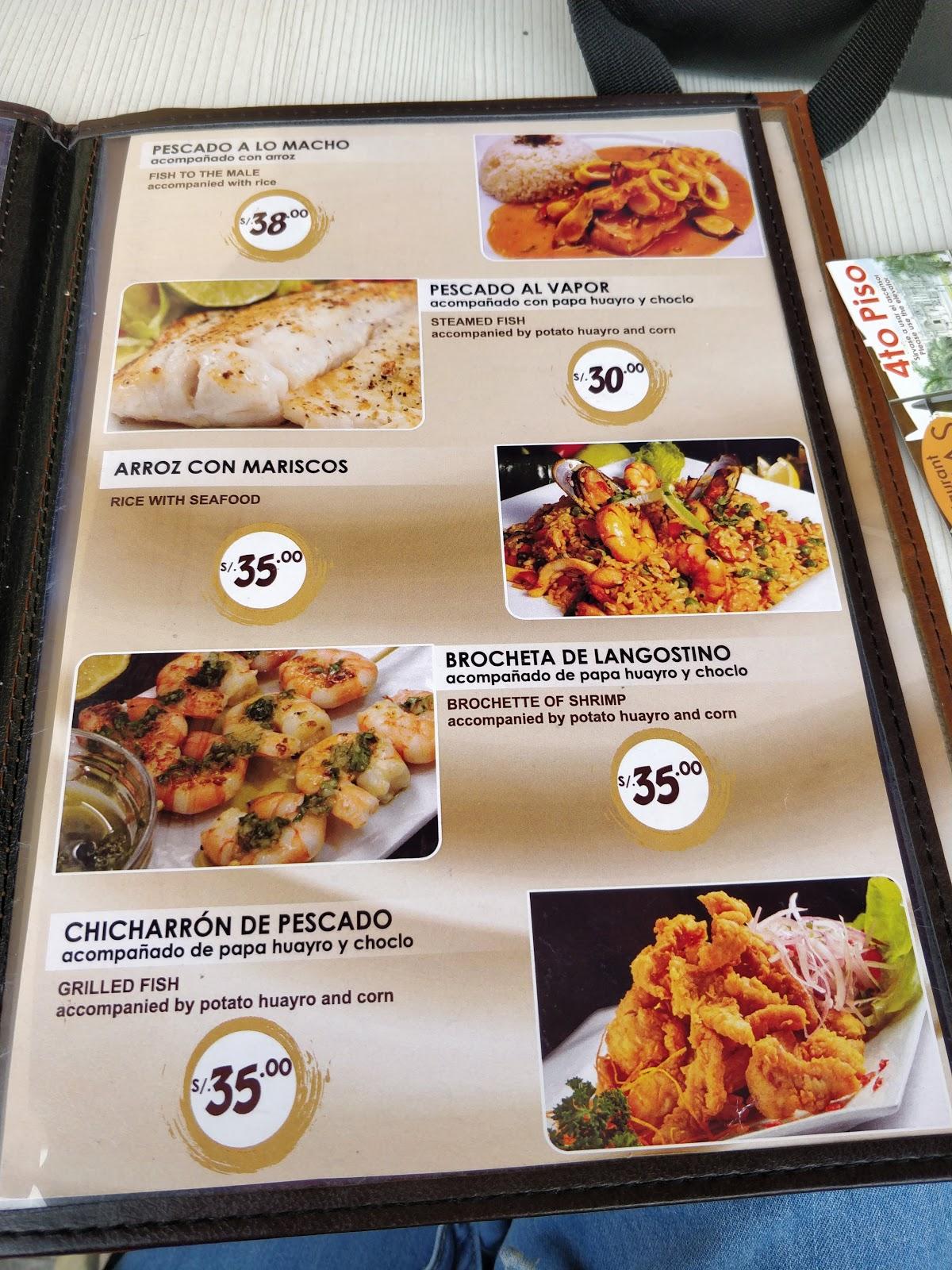 Carta de Restaurant Moyas, Lima