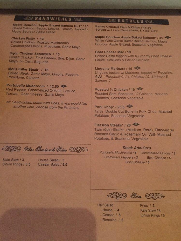 Menu at The Merchant Tavern restaurant, Akron