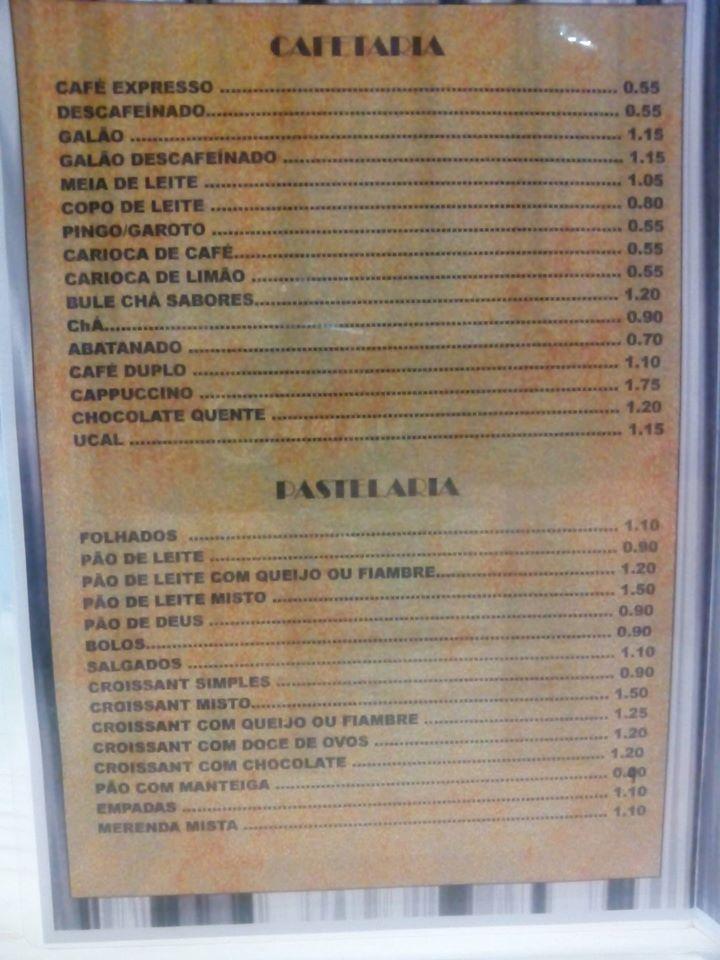 Menu at Happy Time pub & bar, Lisbon, Rua Luciana Stegnano Picchio