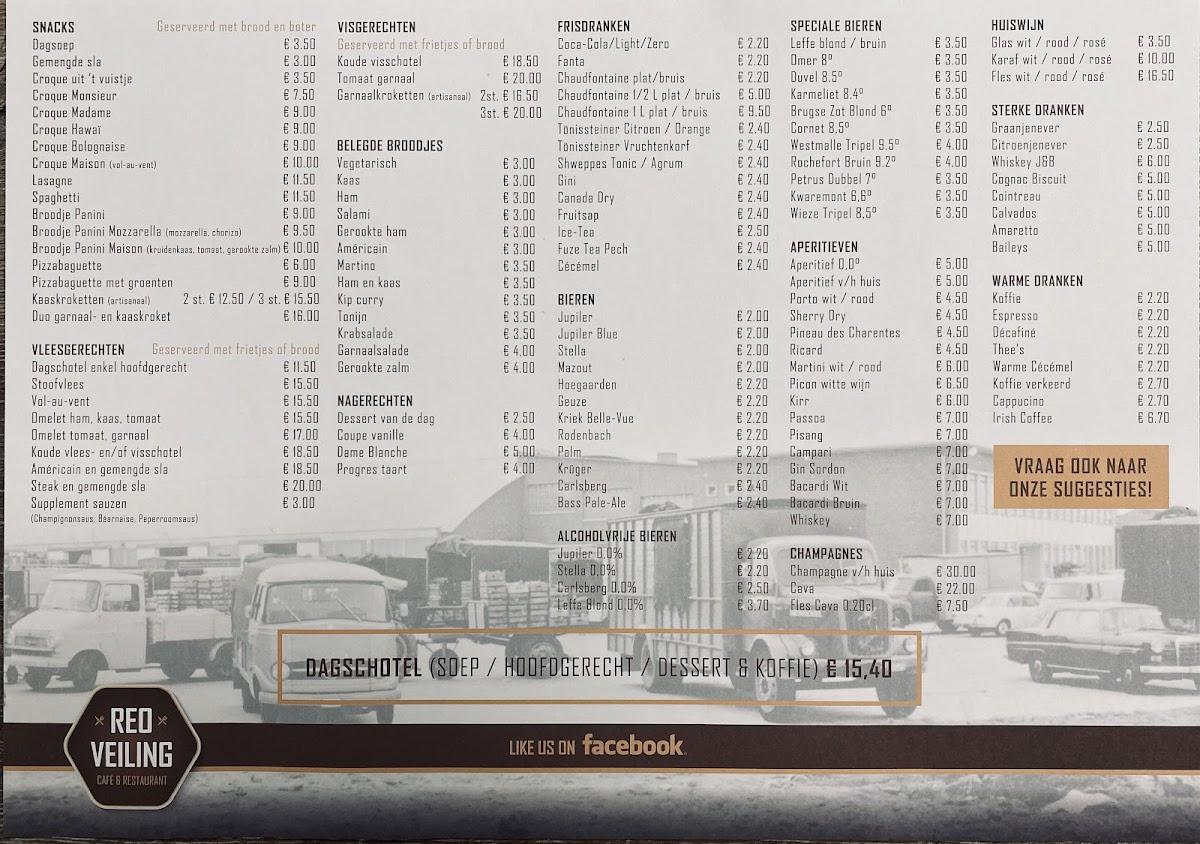 Menu at Restaurant REO Veiling, Roeselare