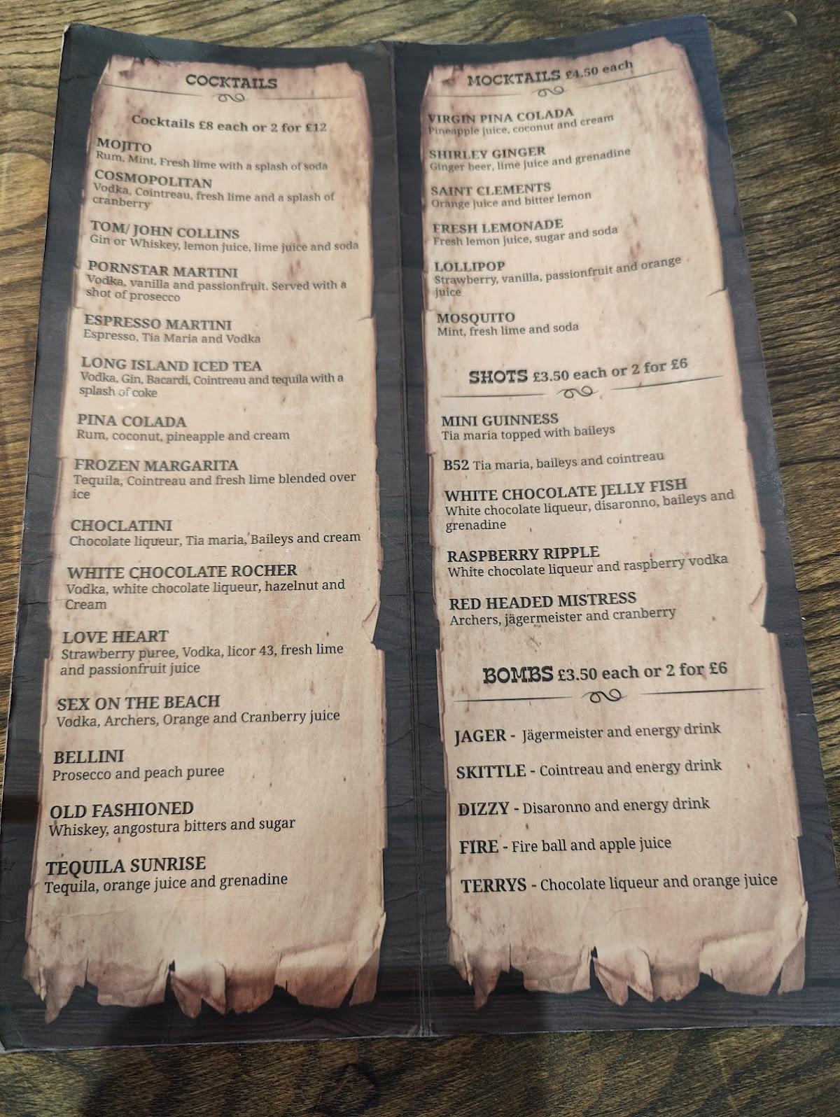 Menu at The Alamo pub & bar, Ryde, 5 Esplanade