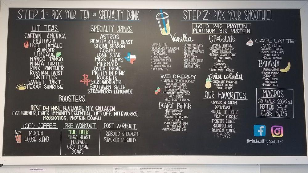 Menu at The Healthy Spot pub & bar, Texas City, Palmer Hwy