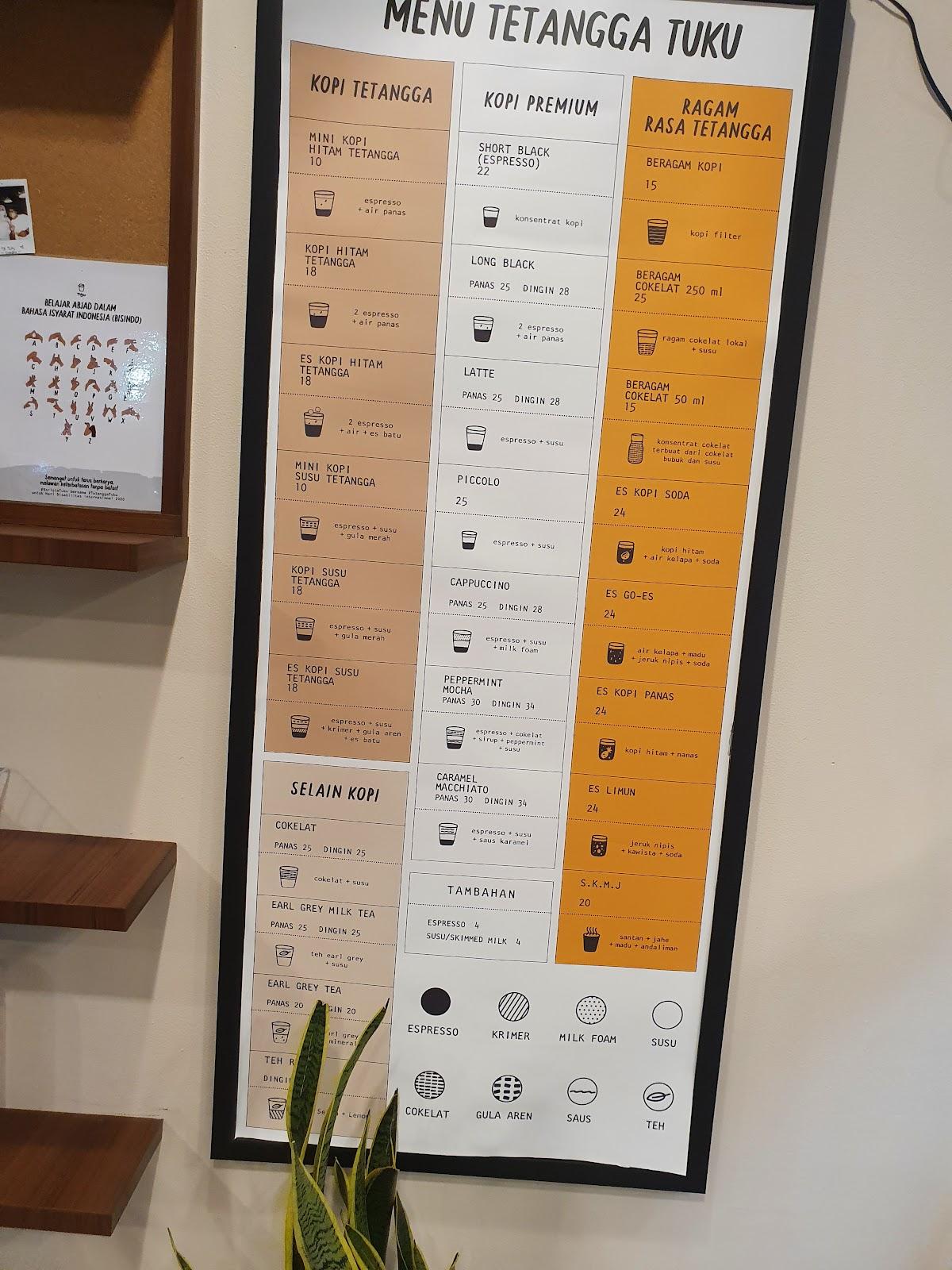 Menu at Toko Kopi TUKU - SPBU BP Sholeh Iskandar, Bogor