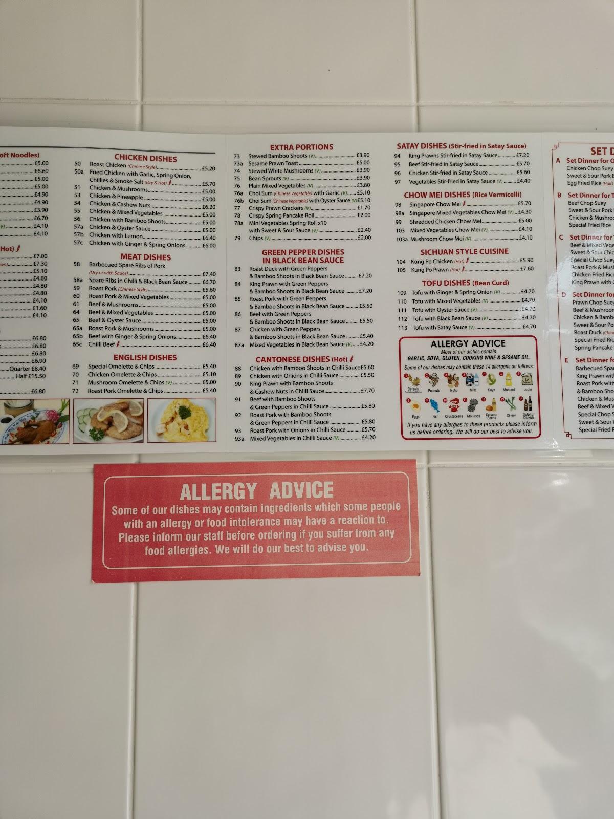 Menu at Sun On fast food, Sevenoaks